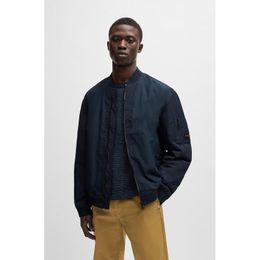 BOSS Orange Blouson »Olmec« mit Flachstrickkragen Dark Blue404 50 50 Blouson von BOSS Orange Menswear