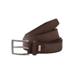 MONTI Synthetikg&uuml;rtel &raquo;VALENCIA&laquo; 3, 5 cm breit, Klassisch-Business, k&uuml;rzbar brown uni