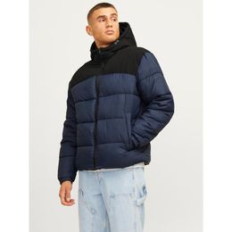 Jack & Jones JACK & JONES Steppjacke »JJMOON HOOD PUFFER« mit Kapuze Navy Blazer Detail:BLOCKING S S Moderne Jacke von Jack & Jones