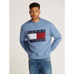 Tommy Jeans Sweatshirt &raquo;TJM MELANGE FLAG CREW&laquo;, mit gro&szlig;em Logo Colorado Blue S S Sweatshirt von Tommy Jeans