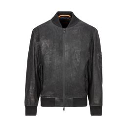 BOSS Orange Lederjacke »Jotaco« mit Ärmeltasche Black001 56