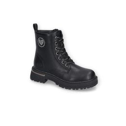 Dockers by Gerli Schnürboots Biker Boots, Stiefel mit praktischem Innenreißverschluss schwarz-silberfarben 38 38 Dockers-Schnürboots mit Strass-Herz