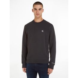 Calvin Klein Jeans Sweatshirt &raquo;CK ESSENTIAL REG CN&laquo;, mit Logoschriftzug auf dem Arm CK Black L (52) L (52) Markenstickerei auf der Brust und am &Auml;rmel
