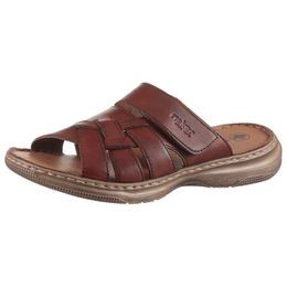 Rieker Pantolette Strandschuh, Sommerschuh, Hausschuh mit Klettriemchen cognac 45 45 Zeitlose Pantolette zum Schlupfen