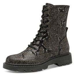 Tamaris Schnürstiefelette, Blockabsatz, Schnürboots mit trendiger Prägung schwarz snake 41 41 Trendige Stiefelette mit Reißverschluss für den...