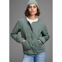 Laura Scott Steppjacke ohne Kapuze Leichte Übergangsjacke, mit modischem Steppmuster dunkel grau grün 46 46 Steppjacke mit lässigem Schnitt für...