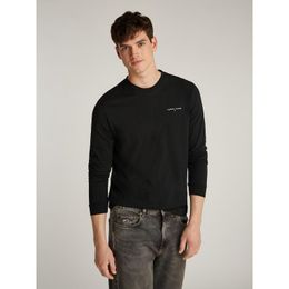 Tommy Jeans PLUS Langarmshirt &raquo;TJM SLIM LINEAR CHEST LS TEE EXT&laquo; in Gro&szlig;en Gr&ouml;&szlig;en, Logodruck Black 5XL 5XL Langarmshirt von Tommy Jeans Plus