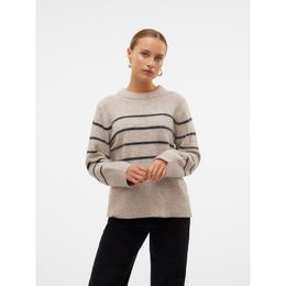 Véro Moda VERO MODA Strickpullover »VMFLAWLESS LS O-NECK PULLOVER GA NOOS« Silver Mink Stripes:W. DARK GREY MELANGE XXL XXL Pullover von Vero Moda