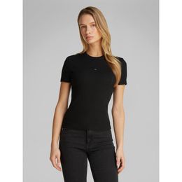 Calvin Klein Jeans T-Shirt »WOVEN LABEL RIB FITTED TEE« mit Logo Black XXS (32) XXS (32) T-Shirt von CALVIN KLEIN