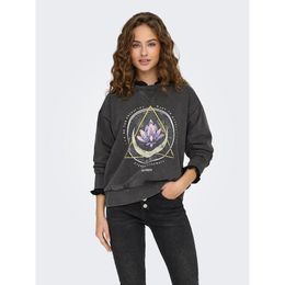 Only Sweatshirt »ONLLUCINDA L/S O-NECK SWT« Black Print:Lotus M (38) M (38) Sweater von Only