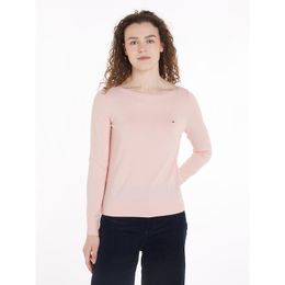 Tommy Hilfiger Strickpullover »CO JERSEY STITCH BOAT-NK SWEATER« mit Logo-Flag am Ärmel Delicate Pink XXL (44) XXL (44) Pullover von Tommy Hilfiger...