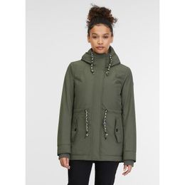 Ragwear Parka »MONADIS WARM« mit Kapuze wasserabweisende Übergangsjacke mit wärmendem Teddyplüsch Futter DARK OLIVE S (36) S (36) Vegan, von PETA...