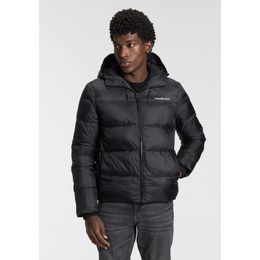Calvin Klein Jeans Steppjacke »LOGO TAPE LW PADDED JACKET« mit Kapuze Black L (50) L (50) Markenprint auf der Brust, and der Kapuze und innen