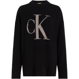 Calvin Klein Jeans Strickpullover »CK INTARSIA HIGH NECK SWEATER« mit Logostickerei Ck Black XS (34) XS (34) Pullover von Calvin Klein Jeans...