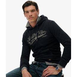 Superdry Herren Baumwolle Grafik Druck L&auml;ssiges Heritage Brand Kapuzenpullover, Schwarz - Gr&ouml;&szlig;e: XXL 104060650191402A005