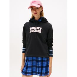 Kapuzensweatshirt Tommy Jeans "TJW REG ESS LOGO 2 HOODIE EXT", Damen, Gr. S (36), schwarz, Sweatware, Obermaterial: 100% Baumwolle, bedruckt, regular fit, Sweatshirts