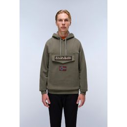 Kapuzensweatshirt Napapijri "BURGEE WINT 4", Herren, Gr. XL, tea leaf, Obermaterial: 90% Baumwolle, 10% Polyester, B&uuml;ndchen, Sweatshirts