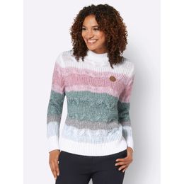 WITT Damen Strickpullover mit Farbverlauf, jade-weiß-meliert, Größe 36