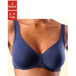 Petite Fleur Damen Minimizer-BH, marine+wei&szlig;, Gr&ouml;&szlig;e 80C