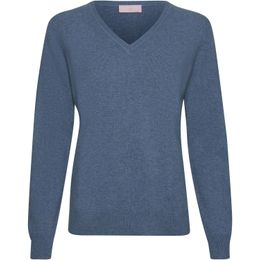 Brigitte von Schönfels Brigitte von Schönfels Kaschmir V-Pullover Blau (Größe: 34)