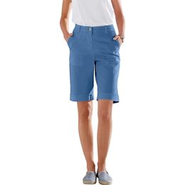 Damen Jeansbermudas mit Dehnbund hinten blau, Gr&ouml;&szlig;e 52