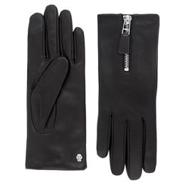 Roeckl Lederhandschuhe 'YORK TOUCH' Damen Größe M schwarz / silber