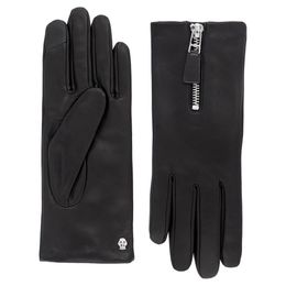 Roeckl Lederhandschuhe 'YORK TOUCH' Damen Gr&ouml;&szlig;e M schwarz / silber