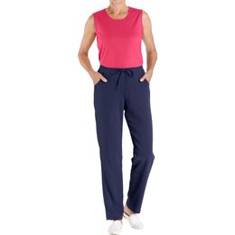 CR&Eacute;ATION L Damen Schlupfhose mit Zierband nachtblau + nachtblau-wei&szlig;-bedruckt Gr&ouml;&szlig;e 42