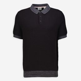 Scotch & Soda Schwarzes gestricktes Poloshirt