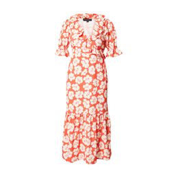 Dorothy Perkins Kleid Damen Gr&ouml;&szlig;e 42 orangerot / wei&szlig; Winterkleid