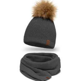 Vivisence Beanie '7041 Set' female Grey size Onesize