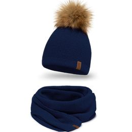 Vivisence Beanie '7042 Set' female Blue size Onesize