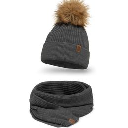 Vivisence Beanie '7042 Set' female Grey size Onesize