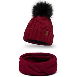 Vivisence Beanie '7014 Set' female Red size Onesize