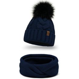 Vivisence Beanie '7014 Set' female Blue size Onesize