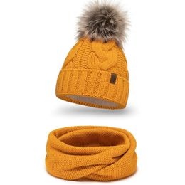 Vivisence Beanie '7014 Set' female Yellow size Onesize
