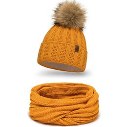 Vivisence Beanie '7019 Set' female Yellow size Onesize
