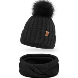 Vivisence Beanie '70100 Set' female Black size Onesize