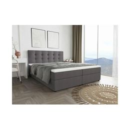 Boxbett mit Stauraum Matratze H3 und Topper Fado 2 grau Maße (cm): B: 140 H: 102 Betten > Betten nach Art > Polsterbetten » DeinBett