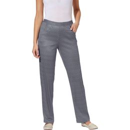 Damen Jerseyhose mit seitlichen Taschen schwarz-kariert, Gr&ouml;&szlig;e 44