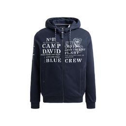 CAMP DAVID Sweatjacke Herren Gr&ouml;&szlig;e S navy / wei&szlig;