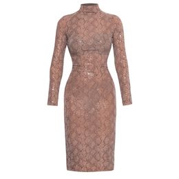 JIORO Kleid 'ESSENTIALS' Damen Größe 44 puder Winterkleid