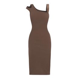 JIORO Kleid 'ESSENTIALS' Damen Größe 42 mokka Winterkleid