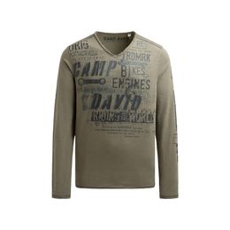 CAMP DAVID T-Shirt Herren Gr&ouml;&szlig;e L grau / khaki