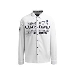 CAMP DAVID Hemd Herren Gr&ouml;&szlig;e M grau / schwarz / wei&szlig;