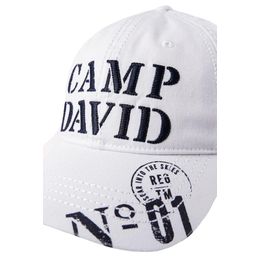 CAMP DAVID Base Cap Stone Washed mit Logo-Stickerei und Prints Herren Größe 55/60 wollweiß
