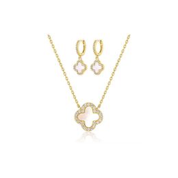 Rougemont Jewellery Jewelry Set 'Gl&uuml;cksbringer Kleeblatt Schmuckset 925 Sterling Silber' female Gold size One Size
