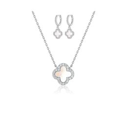 Rougemont Jewellery Jewelry Set 'Gl&uuml;cksbringer Kleeblatt Schmuckset 925 Sterling Silber' female Silver size One Size