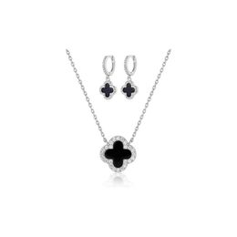 Rougemont Jewellery Jewelry Set 'Gl&uuml;cksbringer Kleeblatt Schmuckset 925 Sterling Silber' female Silver size One Size
