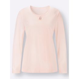 w&auml;schepur w&auml;schepur Damen Schlafanzug mit Tropfen-Ausschnitt, hellros&eacute;-bedruckt, Gr&ouml;&szlig;e 52/54